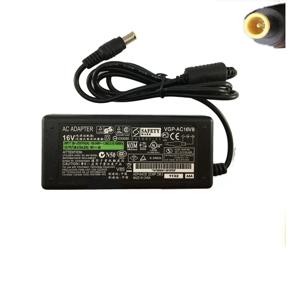 16V 4A Adapter Charger For Fujitsu ScanSnap iX500 High-speed Scanner ...
