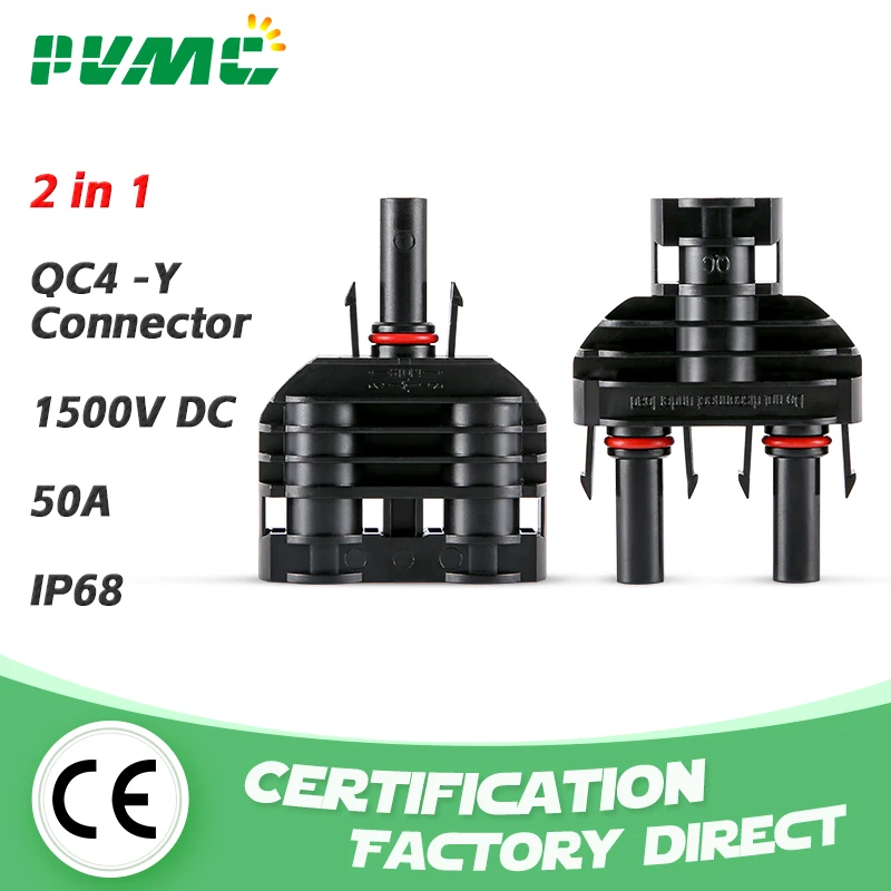 XIONGISOLAR-QC4-Y-50A-2-to-1-T-Branch-PV-Connector-1500V-IP68-Solar ...