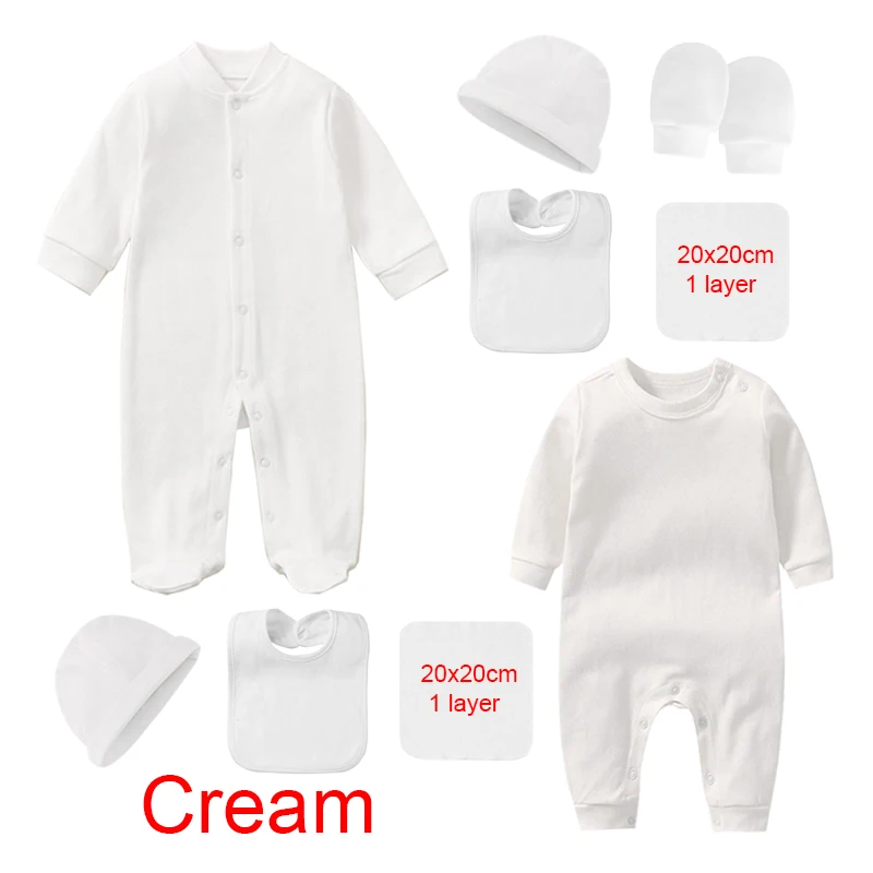 Soft-Cotton-Newborn-Baby-Clothing-Set-Romper-Bonnet-Bibs-Towel-Hospital ...