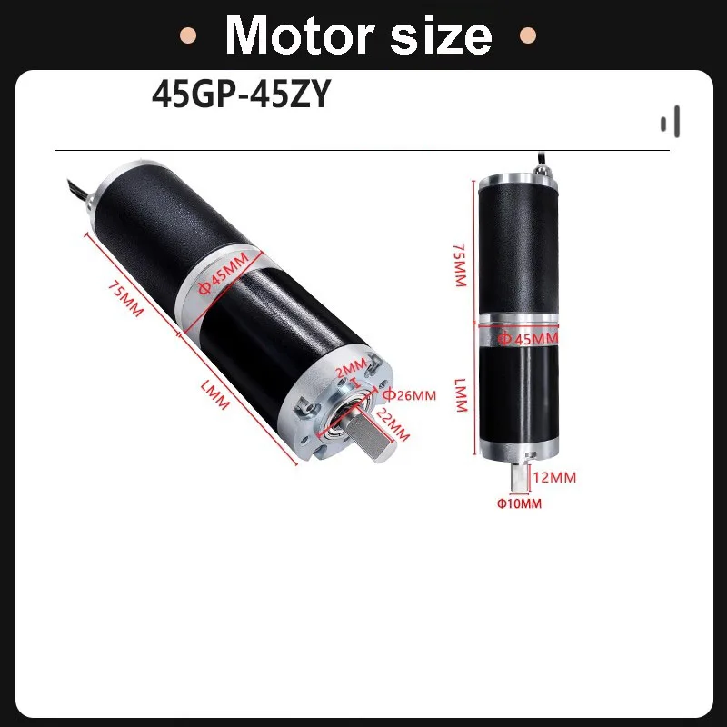 Free shipping 45GP-45ZY DC 12V 24V ip68 waterproof 50w low rpm high ...