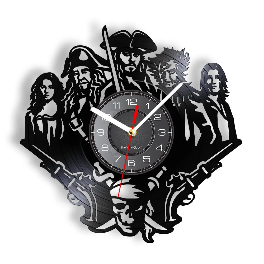 Caribbean Pirates Vinyl Record Wall Clock For Home Cinema Theater Movie ...