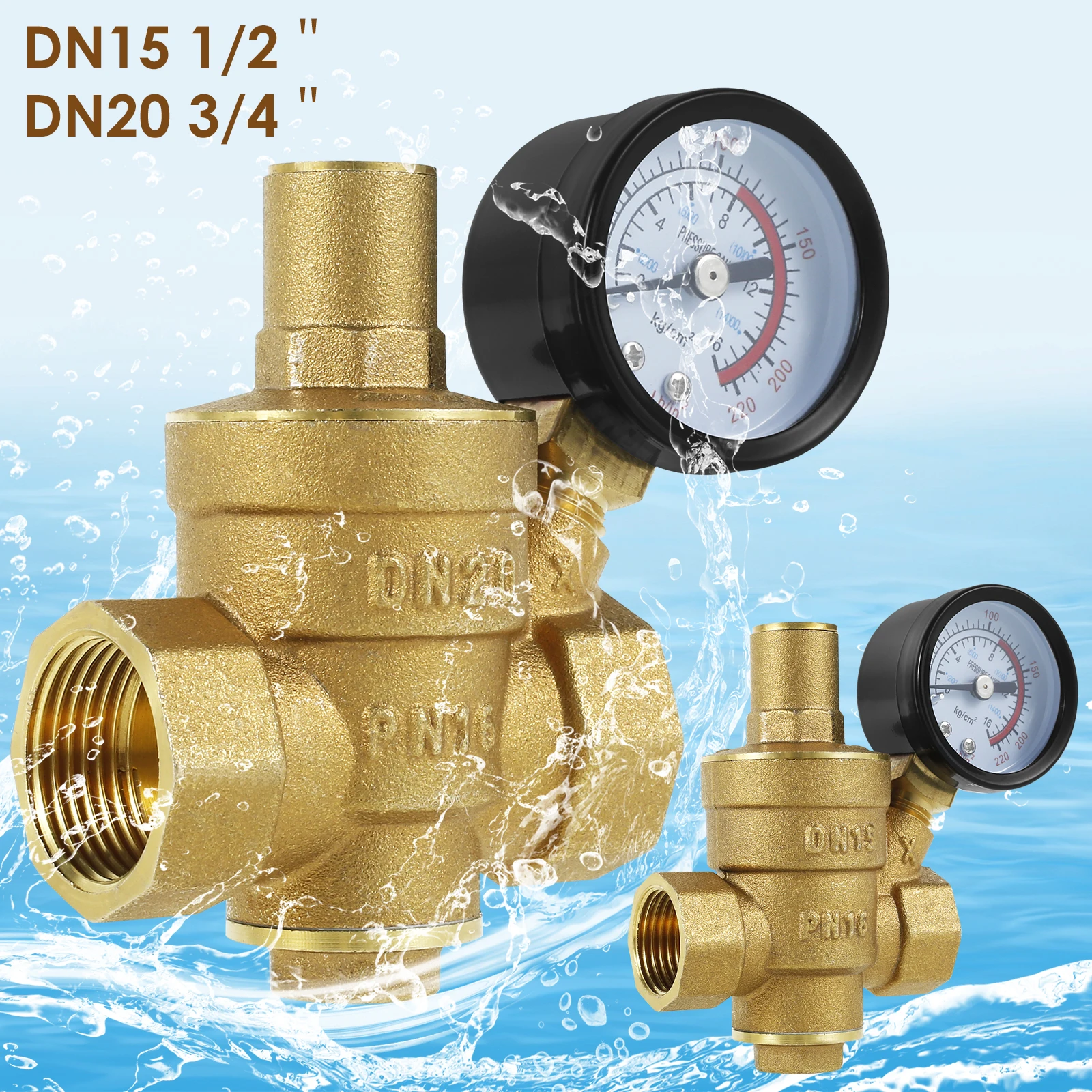 16-Bar-Water-Pressure-Reducer-1-2-3-4-Brass-Water-Pressure-Regulator ...