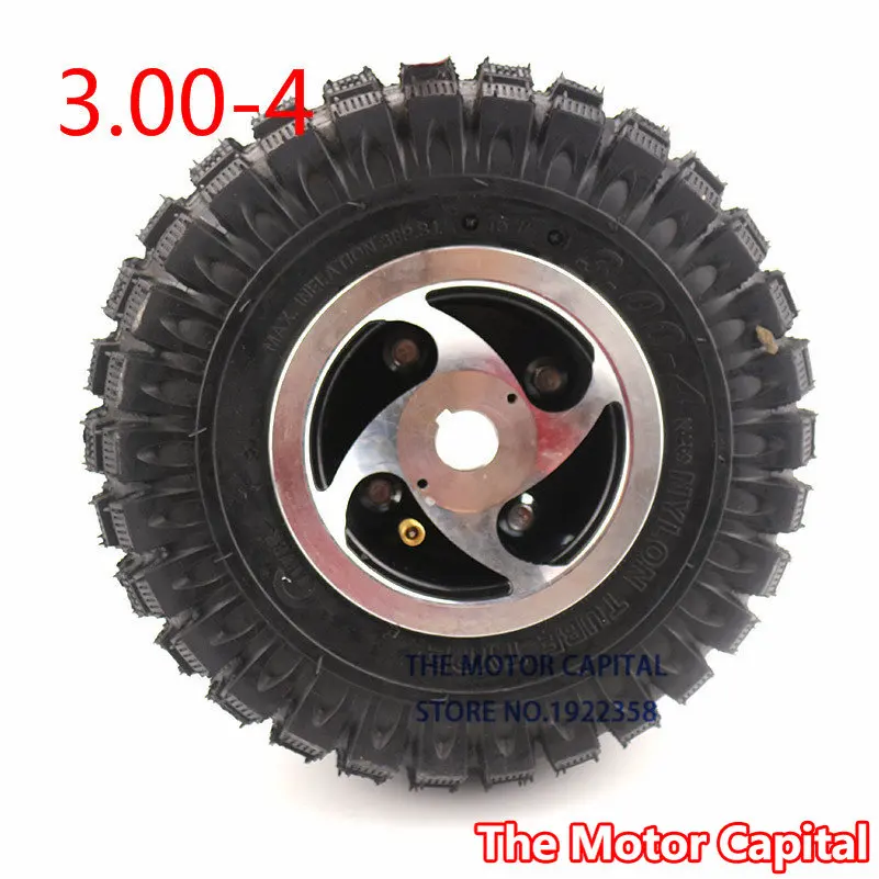 3.00-4 Tire And Inner Tube Wheel Alloy Rim Hub For 49cc Atv Quad Gas ...