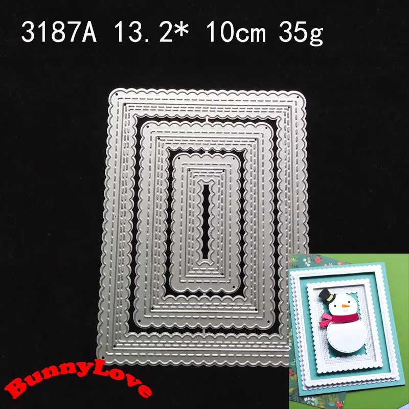 Metal Cutting Dies Double Scalloped Stitched Frames Mold Card Scrapbook ...