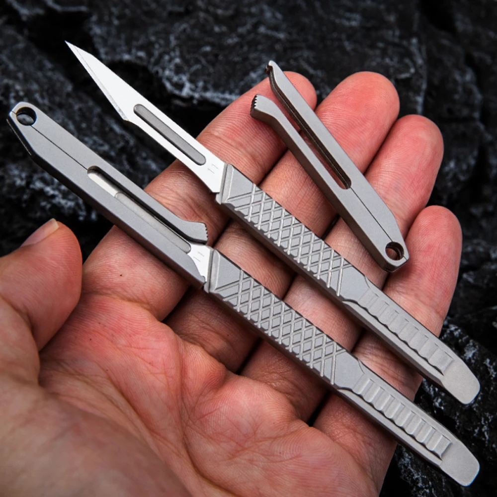 Titanium Alloy Handle #11 Non-slip Cutter Engraving Craft Knives Blades ...