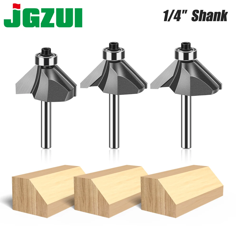 1pc-45-Degrees-1-2-1-4in-Shank-Chamfer-Edge-Forming-Router-Bit-Flush ...