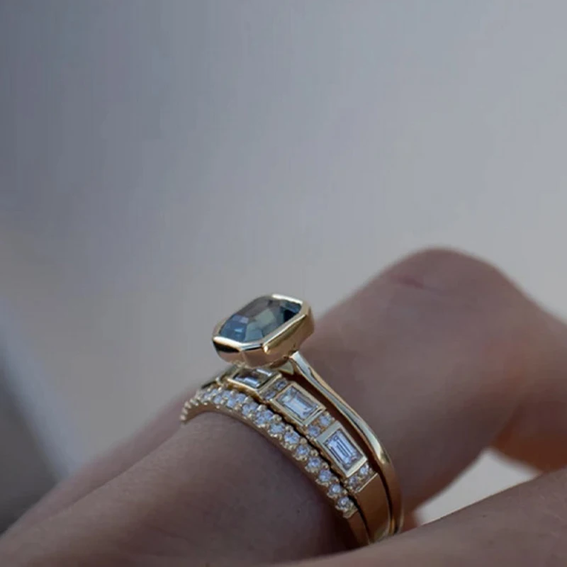 Retro-Zircon-Inlay-Blue-Ring-Series-Elegant-for-Women-Men-Simple-and ...