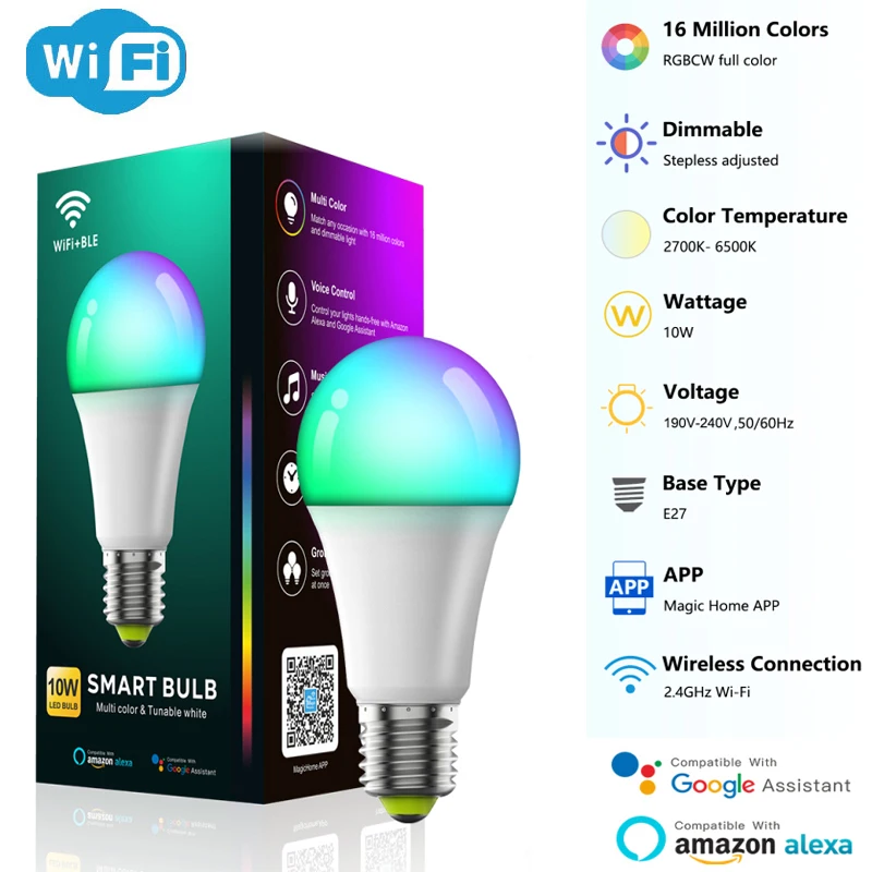 E27-WiFi-Smart-Bulb-10W-LED-Light-Bulbs-AC190-240V-WiFi-BLE-Smart-RGB ...