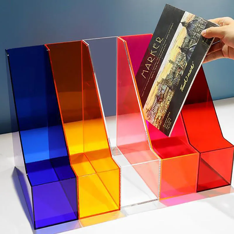 Office-Storage-Bookend-Box-File-Rack-A4-Desktop-Acrylic-Bookshelf-A4 ...