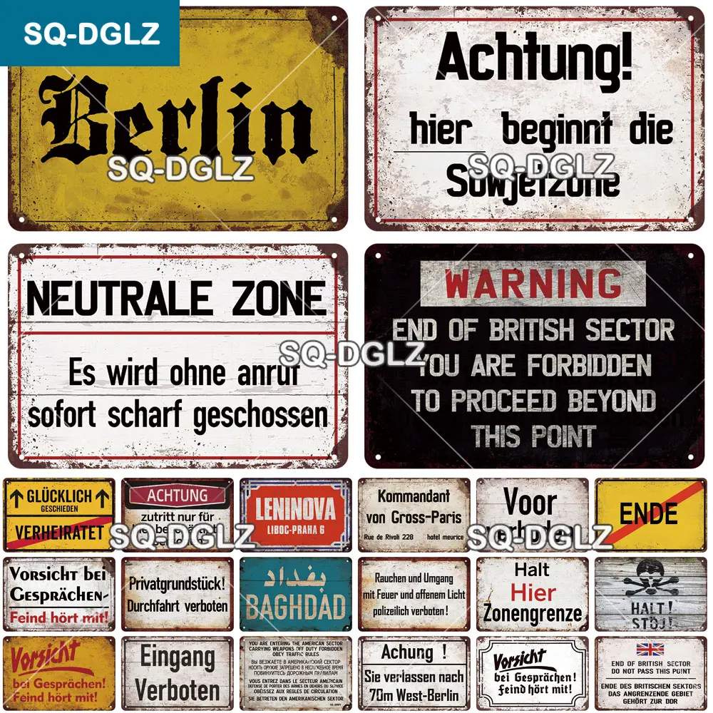 SQ-DGLZ-Vintage-Retro-Achtung-Berlin-Tin-Sign-Metal-Sign-Shop-Plate ...