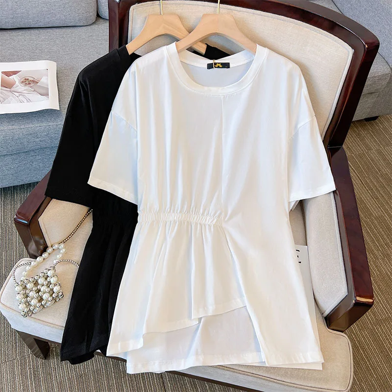 150Kg Plus Size Women's Bust 157 Summer Loose Irregular Top Short ...