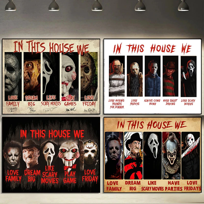 Gothic-Themed-Wall-Art-Home-Horror-Movie-Oil-On-Canvas-Posters-And ...