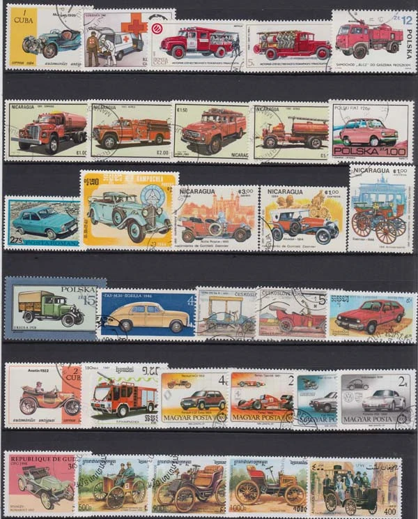 Classic Car Transportation 50 100Pcs/lot Topic Stamps Original Postage ...