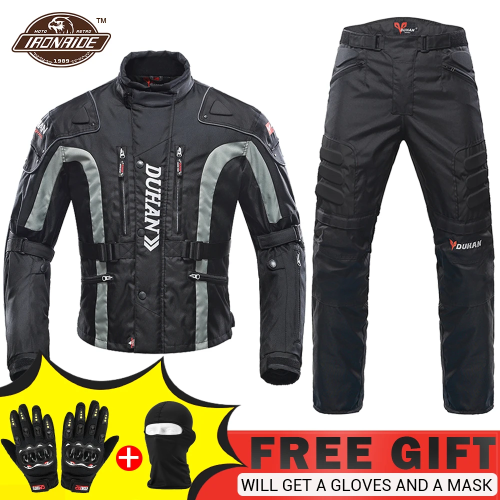 Duhan Winter Motorcycle Jacket +pants Wear-resistant Motocross Suit ...