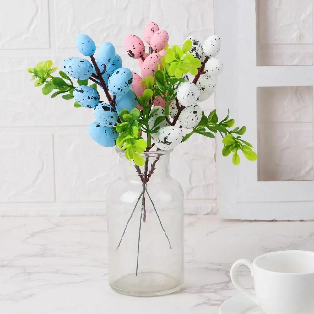 1pc-Easter-Egg-Tree-Branch-Colorful-Painting-Foam-Egg-Flower-Diy-Easter-Fake-Plant-Decoration ...