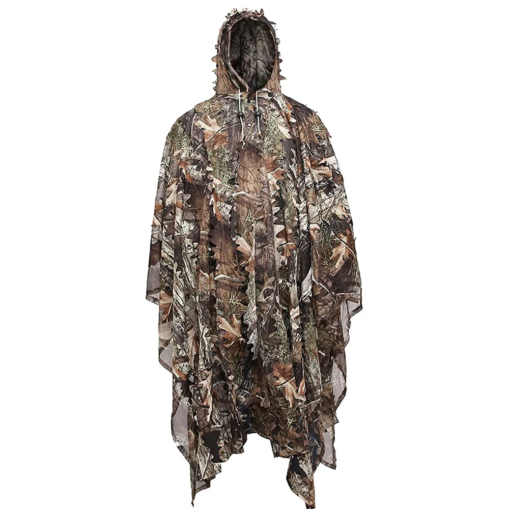 3D-Maple-Leaf-Hunting-Camouflage-Poncho-Ghillie-Suit-Sniper-Clothing ...