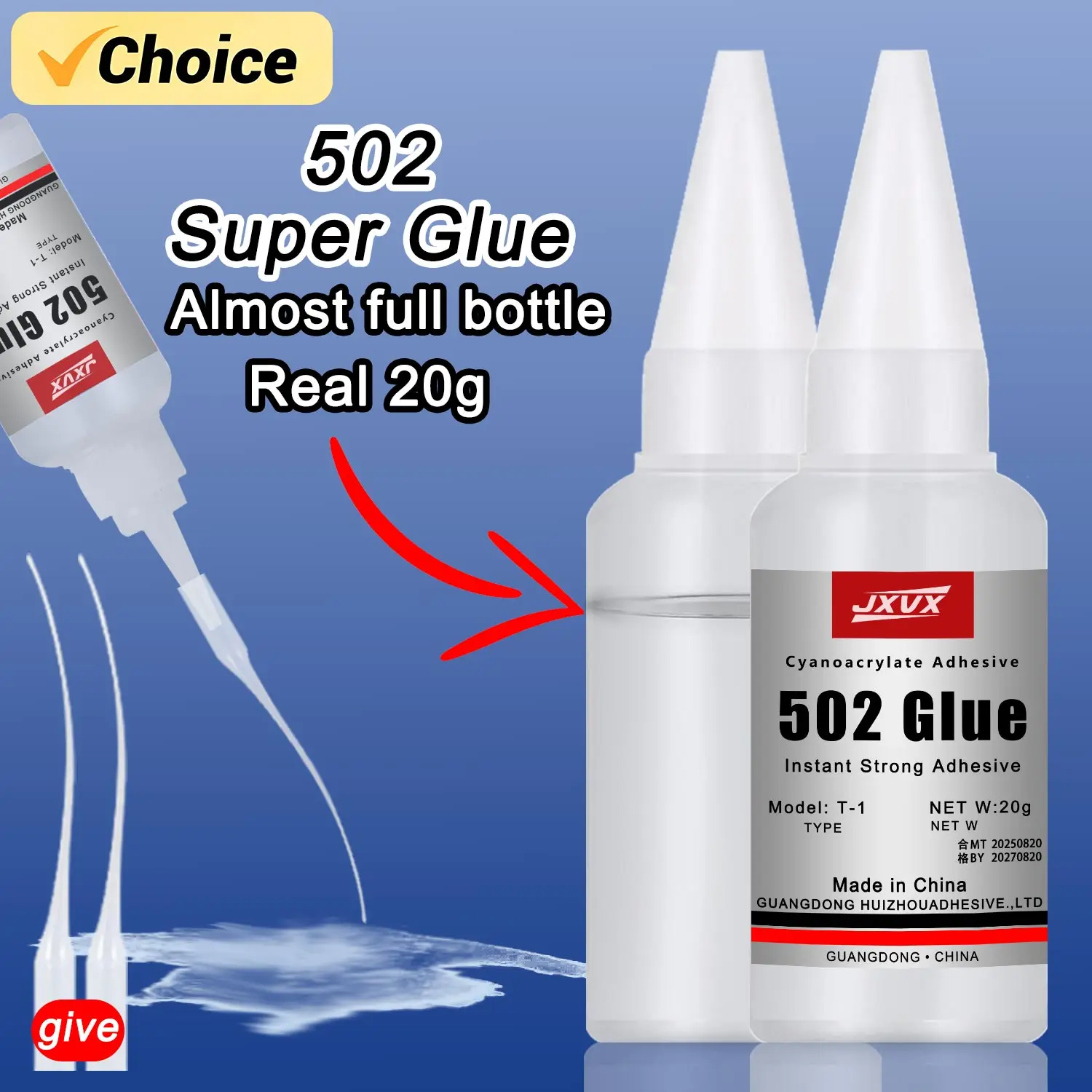 Net Weight 20g 502 Super Glue Instant Quick-drying Cyanoacrylate ...