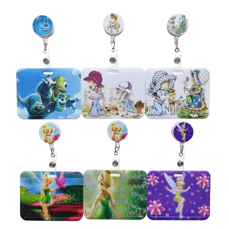 Disney Princess Retractable Buckle Clip Card Holder Horizontal Business ...