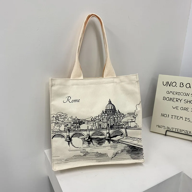 Thick Canvas Tote Bag | Tote Handbags Italy | Canvas Shopping Bag ...