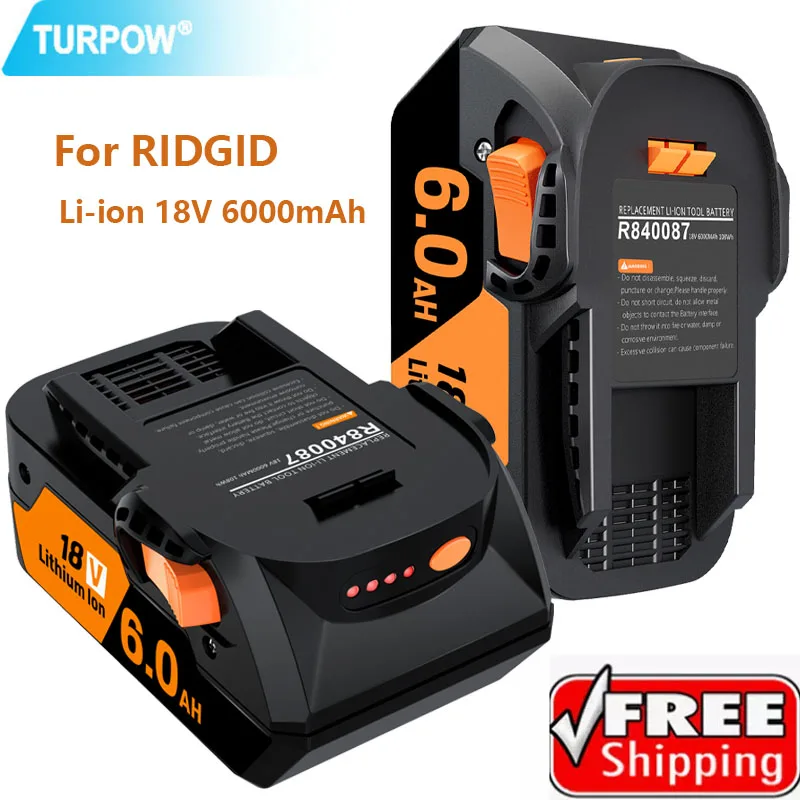 Turpow-6000mAh-18V-Li-ion-For-RIDGID-R840083-R840085-R840086-R840087 ...