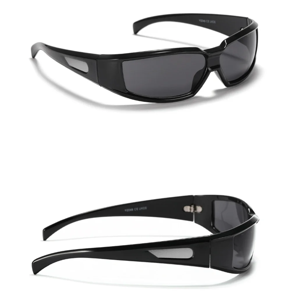 Large Frame Sunglasses Y2k Future Glasses Ins Personalized Silver Trend ...