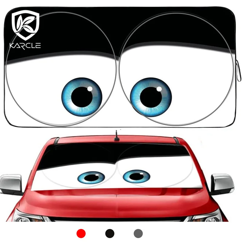 Cartoon-Eyes-Heated-Windshield-Sunshade-Car-Window-Windscreen-Cover-Sun ...