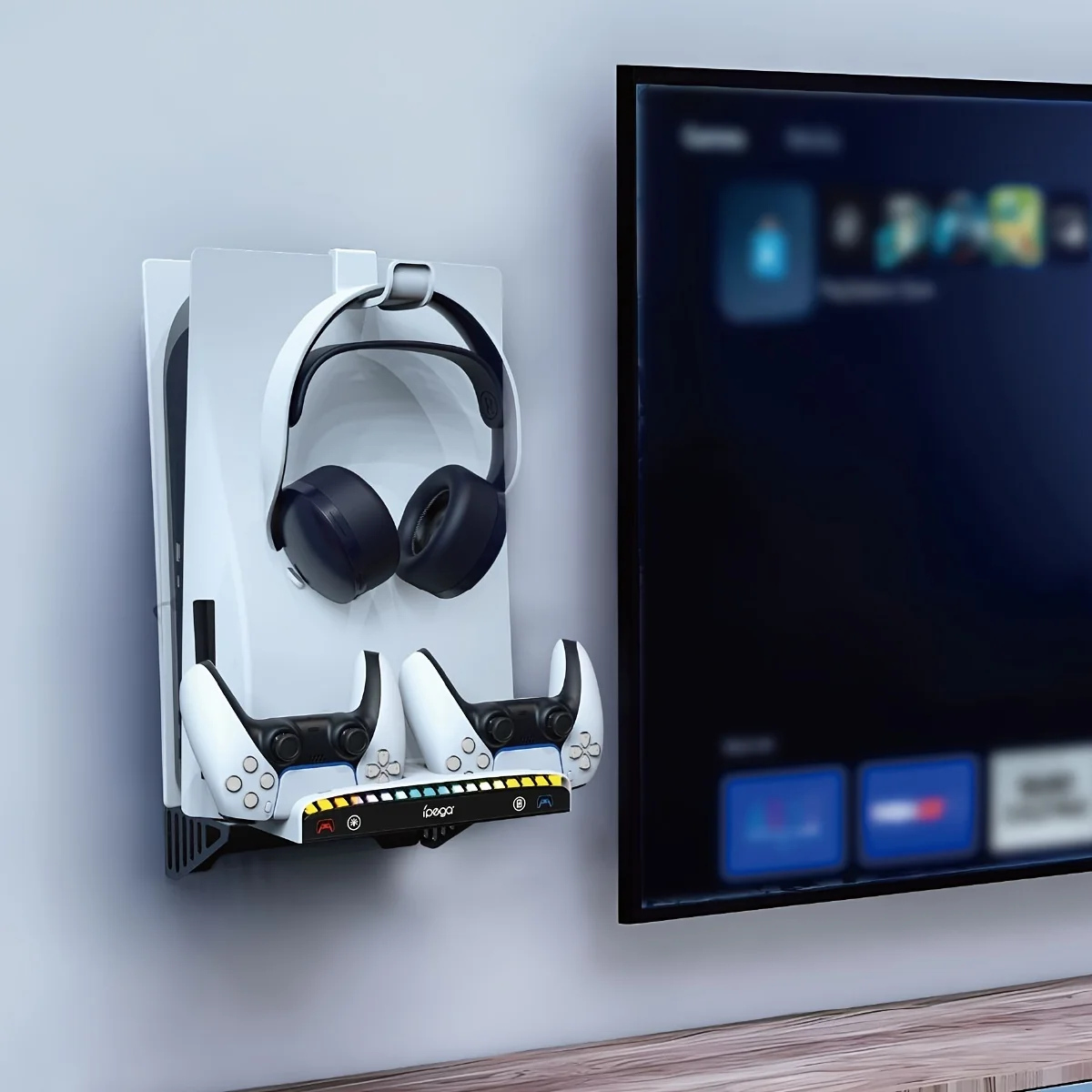 Wandmontage-Oplaadset-Voor-Ps5-Slim-Ps5-Console-Dual-Oplaadstation-Met ...