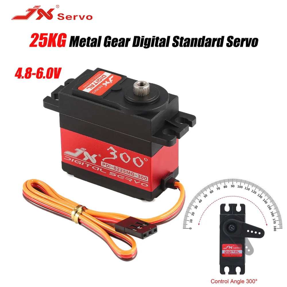 JX-PDI-6225MG-300-Degree-25KG-Metal-Gear-Digital-Standard-Servo-CNC ...