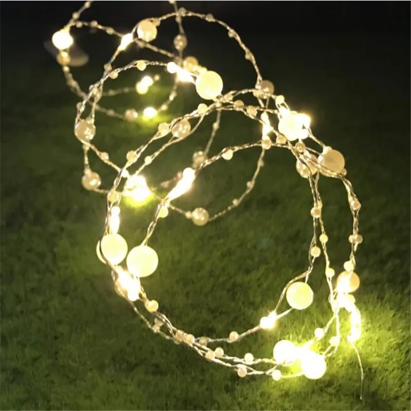 20LED-Pearl-Fairy-Lights-Battery-Operated-on-6-6ft-Long-Silver-Color ...