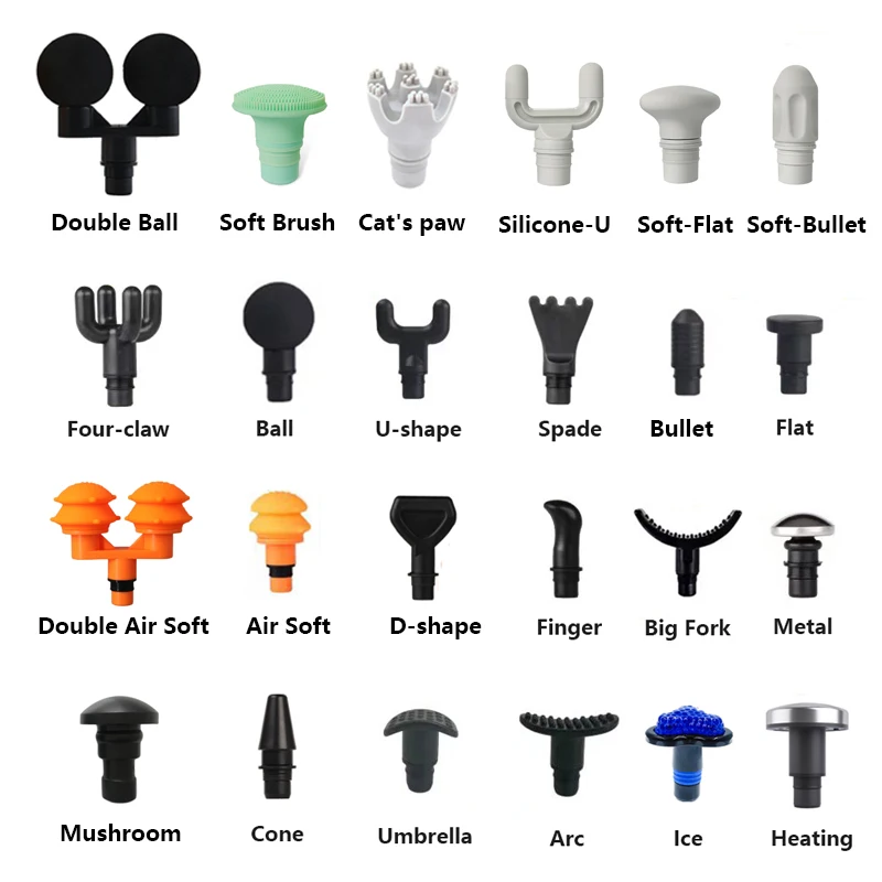 Various Styles Of Fascia Gun Massage Head 19mm Caliber Universal Type ...