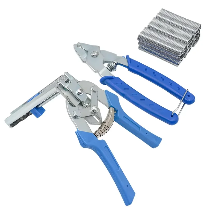 Animal Cage Hog Ring Pliers Tool and 600pcs M Clips Staples Chicken ...