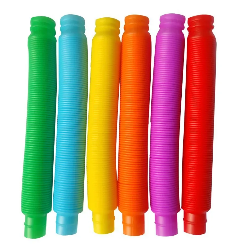 8Pcs Colorful Pop Tube Rainbow Fidget Telescopic Tube Stress Relief ...