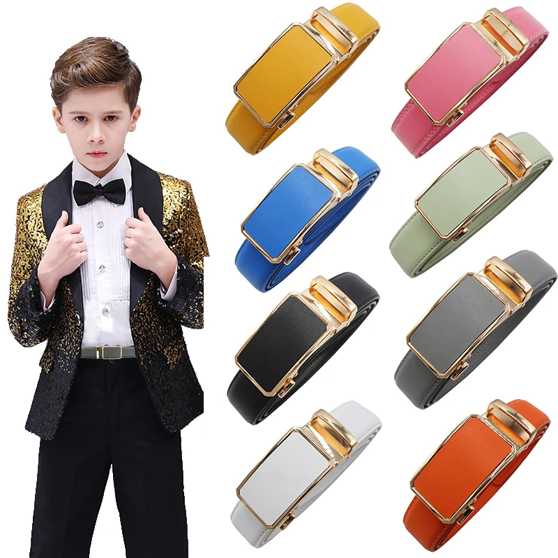Colorful-genuine-leather-children-s-belt-Automatic-Buckle-Leather-Belt ...