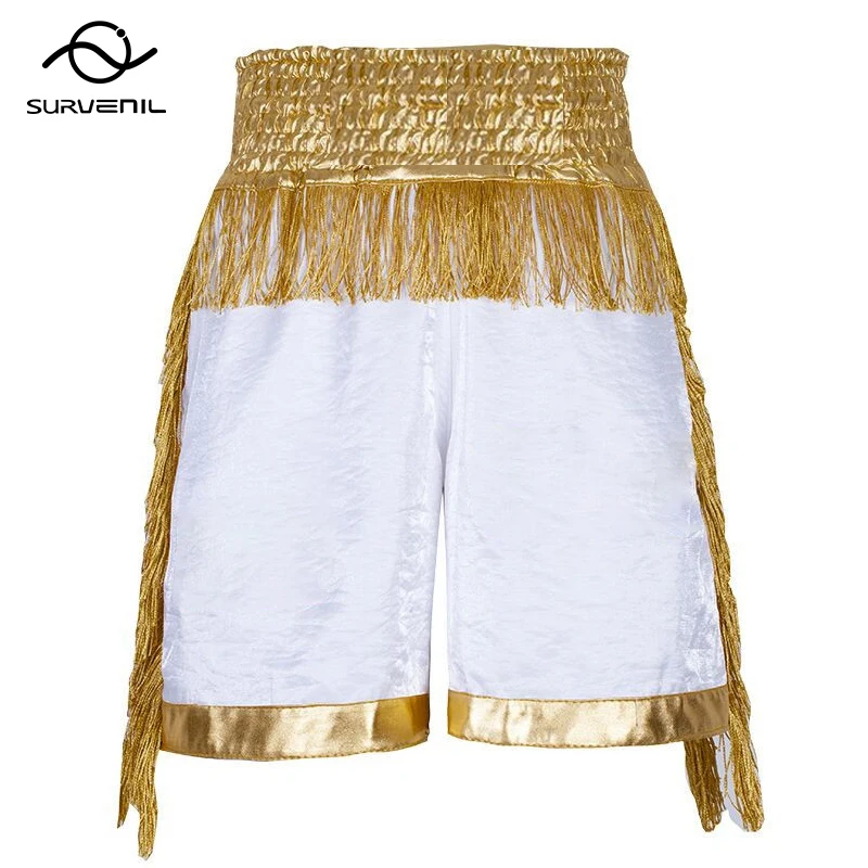 Boxing-Shorts-Gold-Silver-Tassels-Muay-Thai-Shorts-Men-Women-Kids-Satin ...