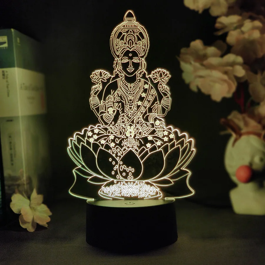 Hindu God Vishnu 3D Night Lamp Home Accessories Fireplace Lighting ...