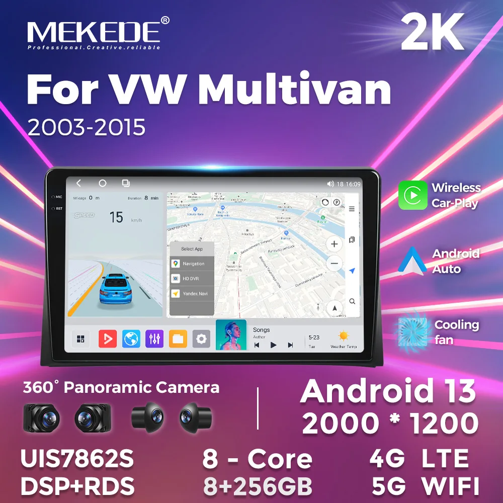 MEKEDE-2K-QLED-3D-Real-Time-Dynamics-Wireless-CarPlay-Android-Auto-for ...