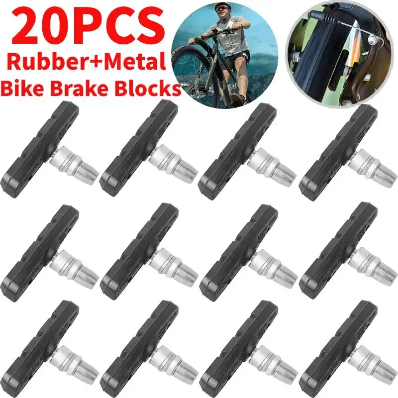 20-1PCS-Mountain-Road-Bike-Brake-Block-Practical-Rubber-Metal-V-brake ...