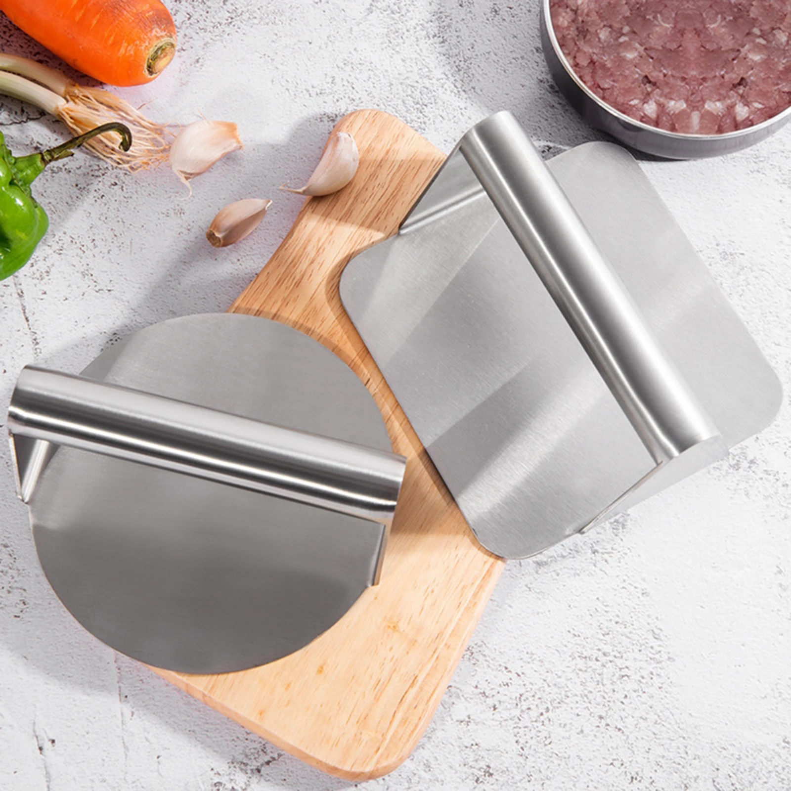 Stainless-Steel-Kitchen-Burger-Press-Manual-Nonstick-Meat-Smasher-for ...