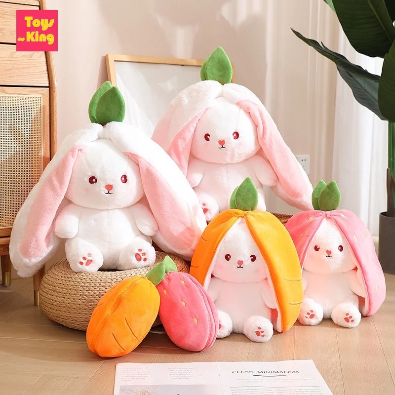 Lapin-en-peluche-Harvey-lapin-radis-pour-enfants-oreiller-doux-Kawaii-jouets-animaux-fermeture ...