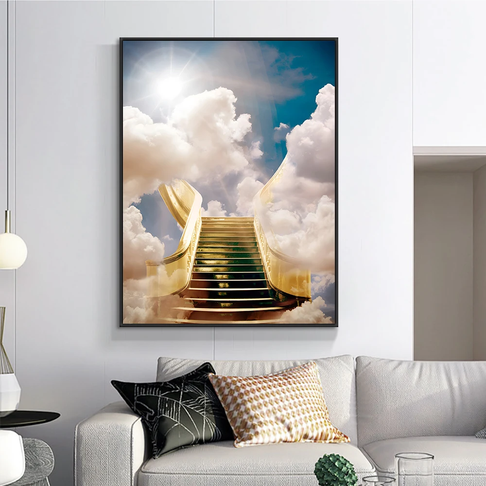 Christian-Wall-Art-Paintings-of-Heaven-Print-Canvas-Posters-Blue-Sky ...