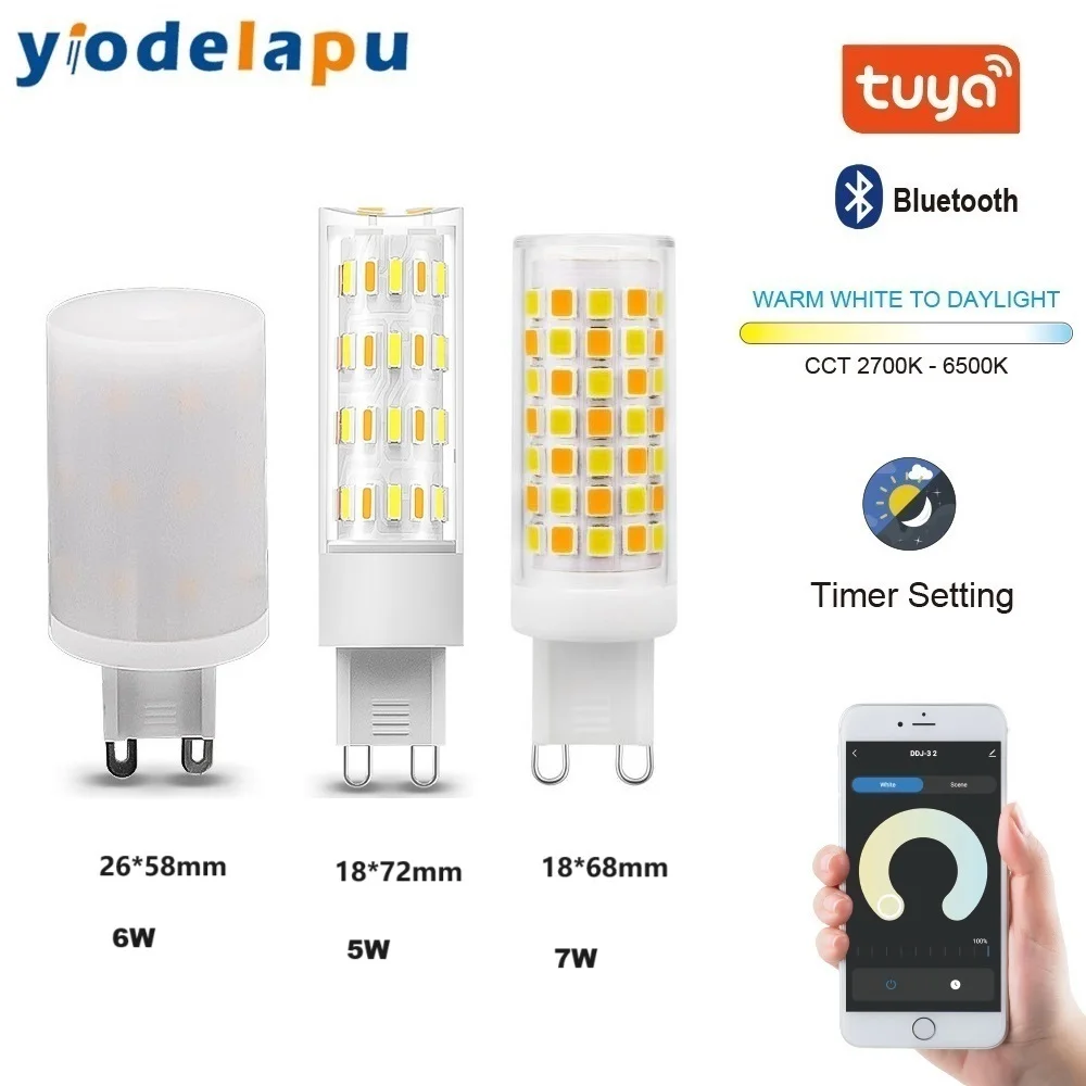 Tuya-G9-Smart-Light-Dimmable-2700K-6500K-G9-WiFi-5W-6W-7W-LED-Bulb ...
