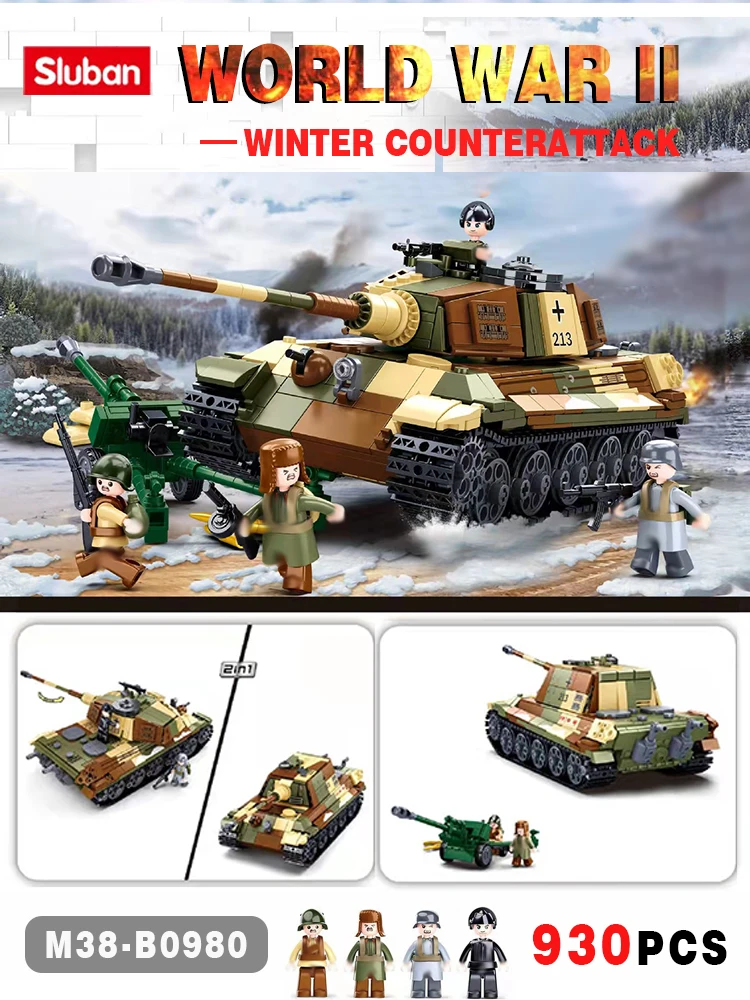 Sluban-WW2-Military-The-King-Tiger-Heavey-Tank-Army-Soldiers-Building ...