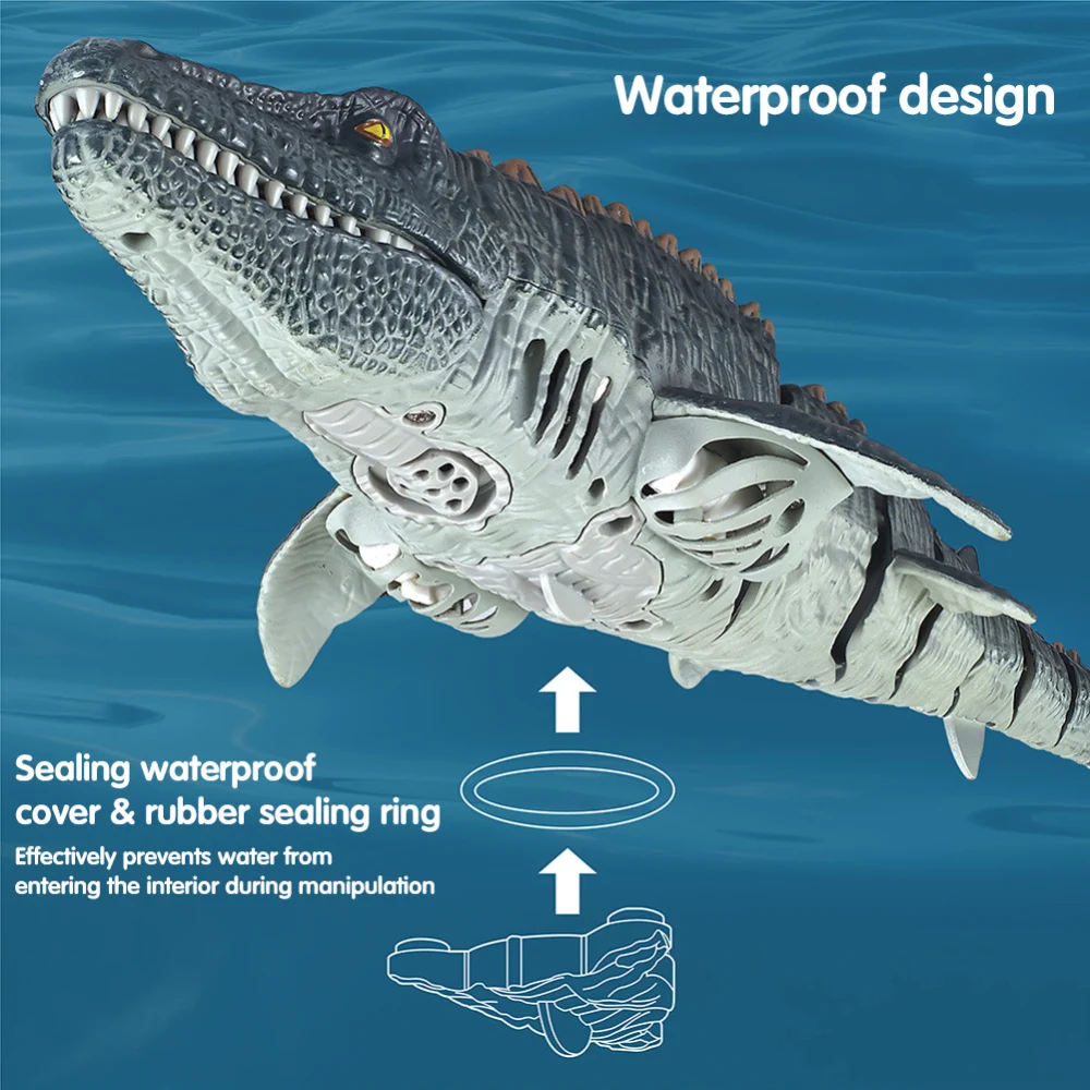 Orange-Dinosaure Télécommandé Version Enfant Mosasaurus, Jouet, Bateau ...