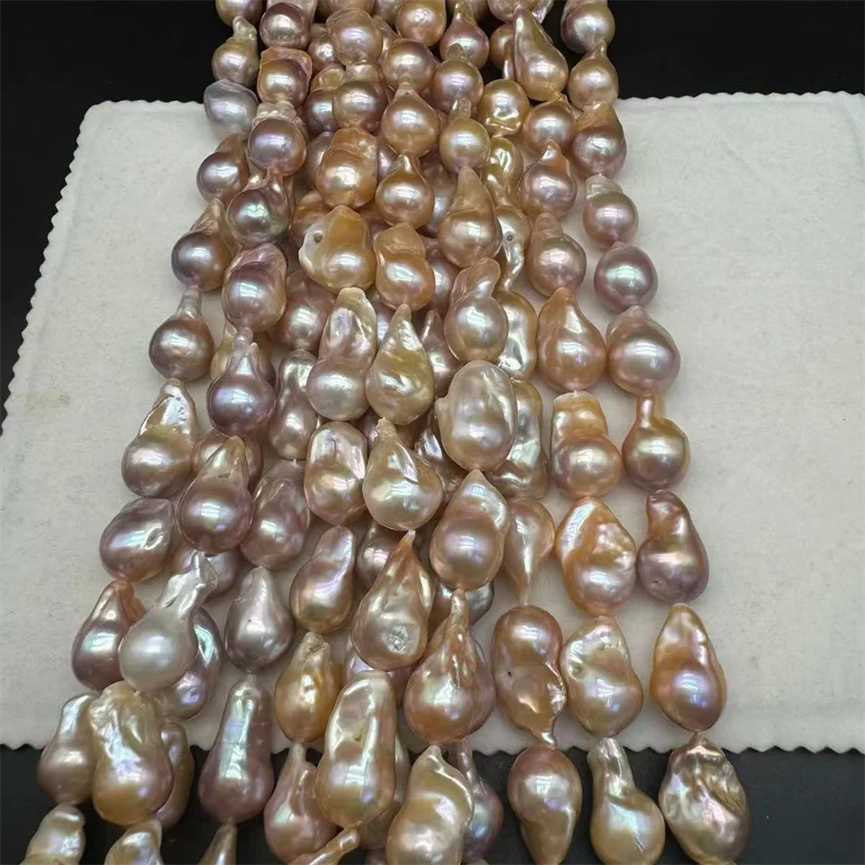 2A-Luxury-Real-Freshwater-Pearl-Beads-1-Strand-14-17mm-Big-Baroque ...