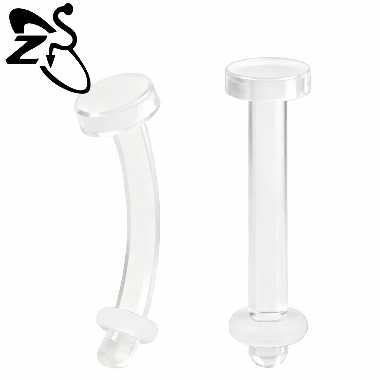 ZS 10pcs/lot 16G Clear Acrylic Eyebrow Piercings Women Men Invisible ...