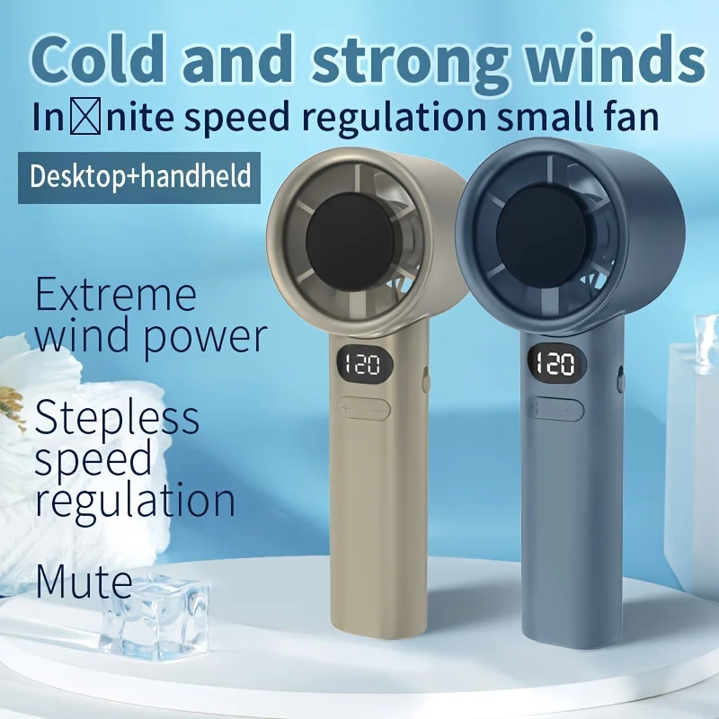 Portable Hand Fan USB Rechargeable 120 Wind Speeds Mini Bladeless ...