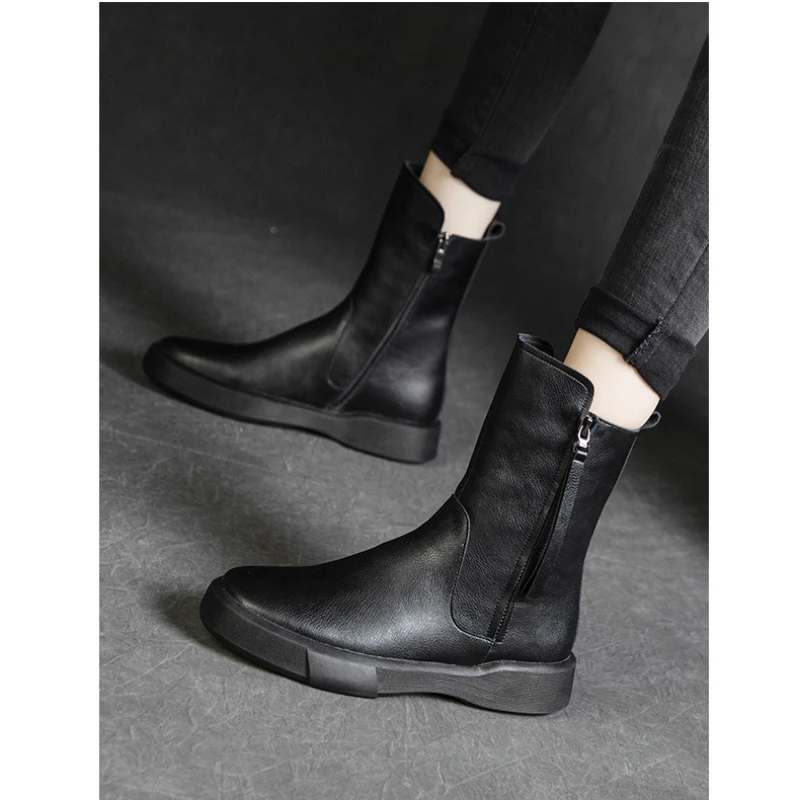 British-Style-Flat-Bottomed-Women-s-Boots-For-Autumn-Winter-2023-New ...