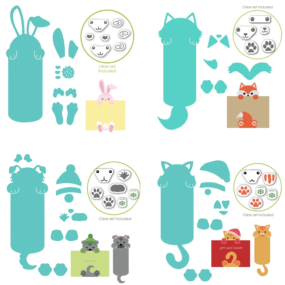 Cute-Animals-I-m-A-Hugger-Clear-Stamps-and-Cutting-Dies-With-Face-Dog ...