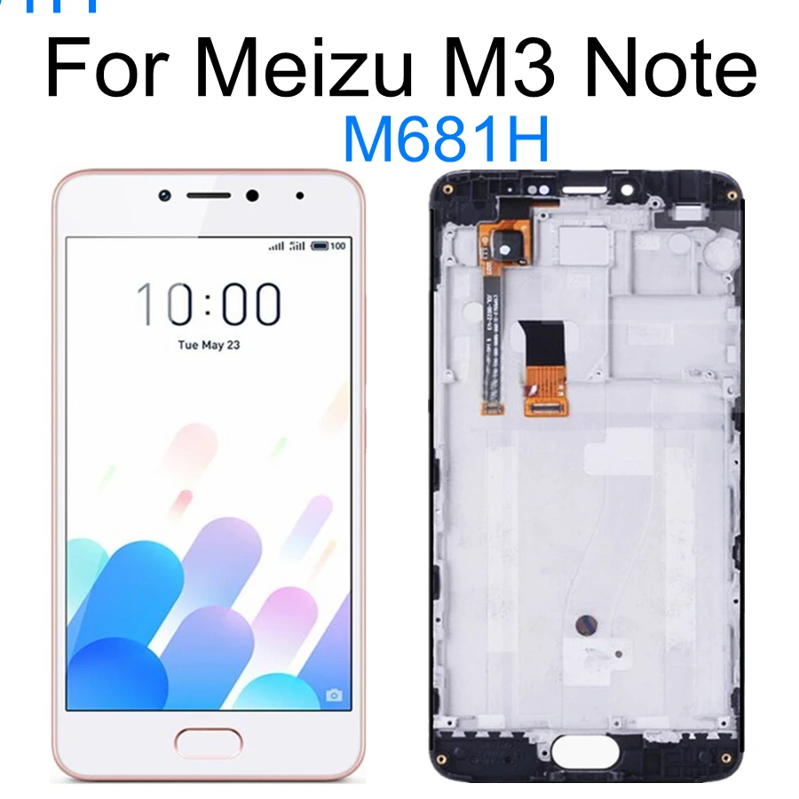 For Meizu M3 Note Lcd M681h Lcd Display Touch Screen With Frame Digitizer Assembly Replacement ...