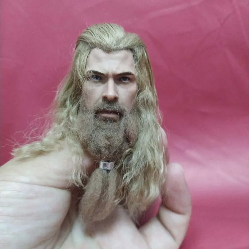 1/6 Scale Real Hair Moustache Thor Odinson Head Sculpt Endgame Decadent ...